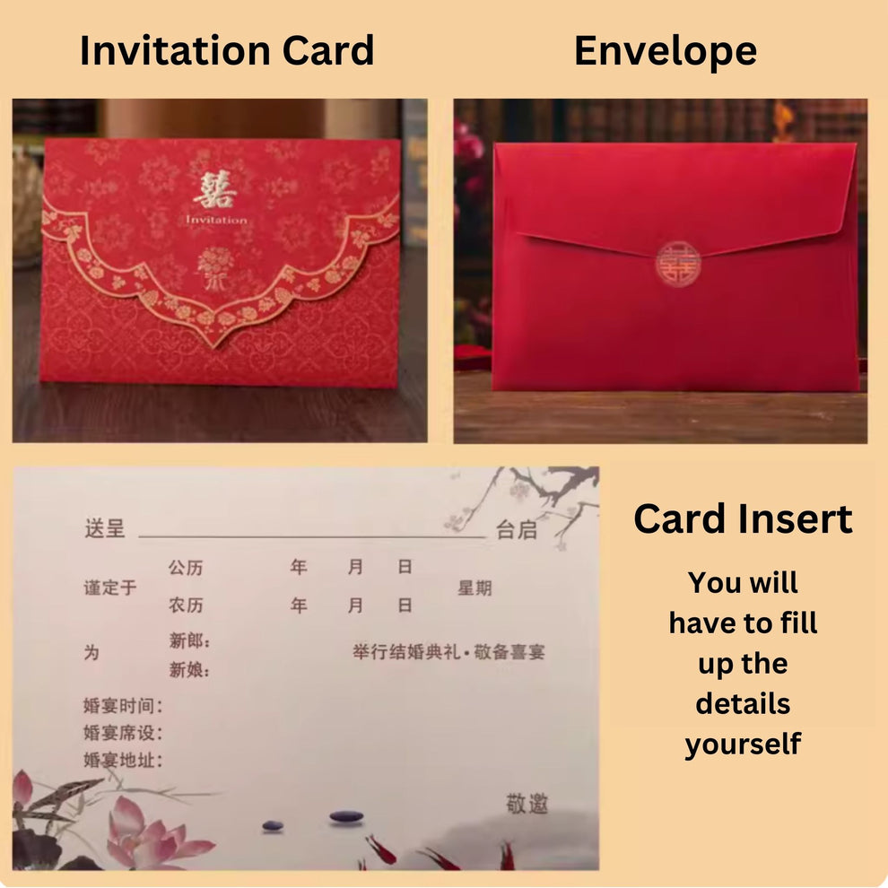 Enchanted Bliss Double Happiness Invitation Card with Envelope – Mulan ...